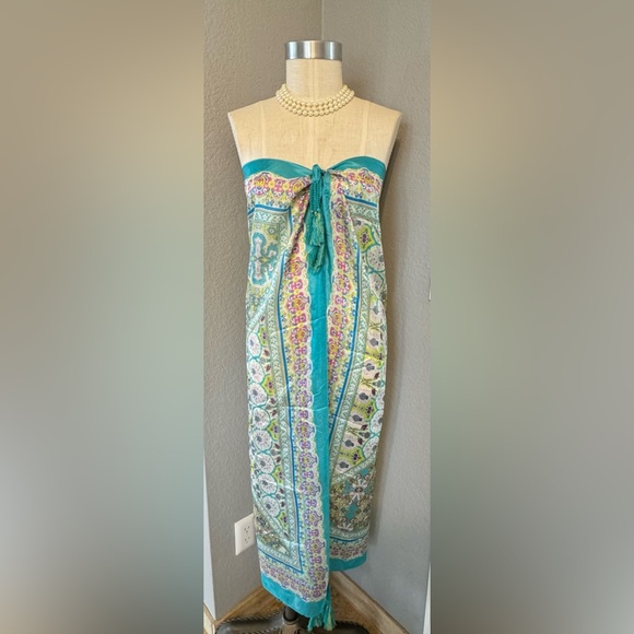 Johnny Was | Accessories | Johnny Was Boho Silk Scarf With Tassels 42 ...